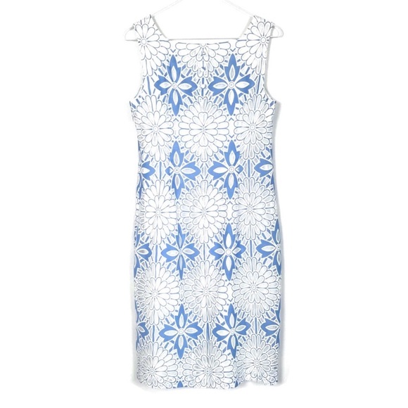 Talbots | Dresses | Talbots Blue White Floral Lace Shift Dress | Poshmark
